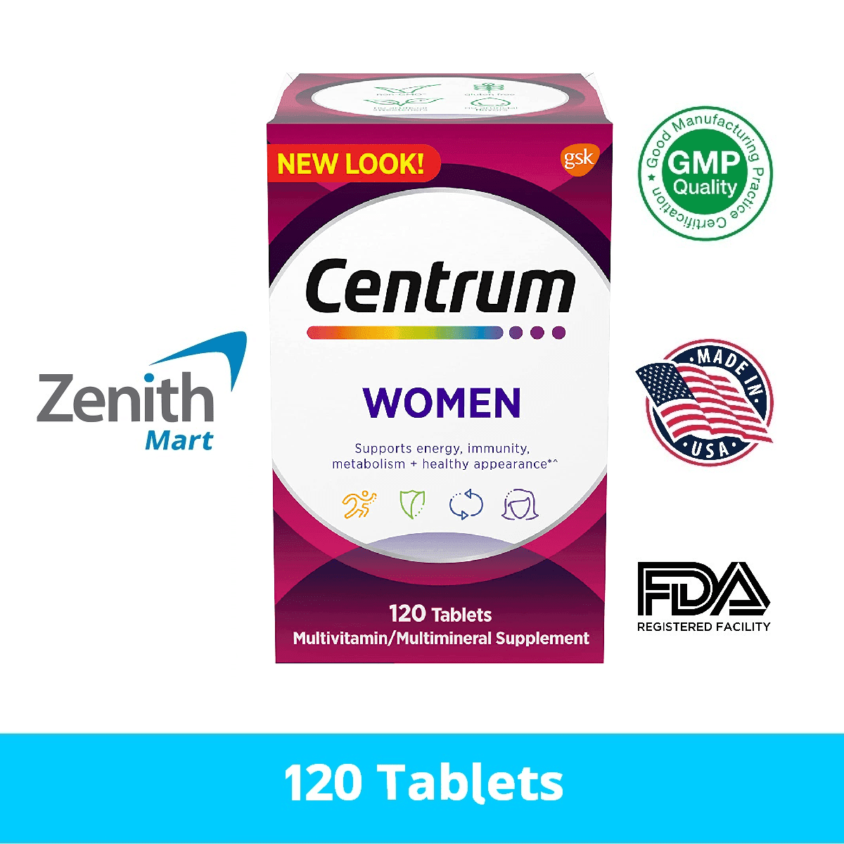 Centrum Women Multivitamin – 120 Tablets - Zenith Mart