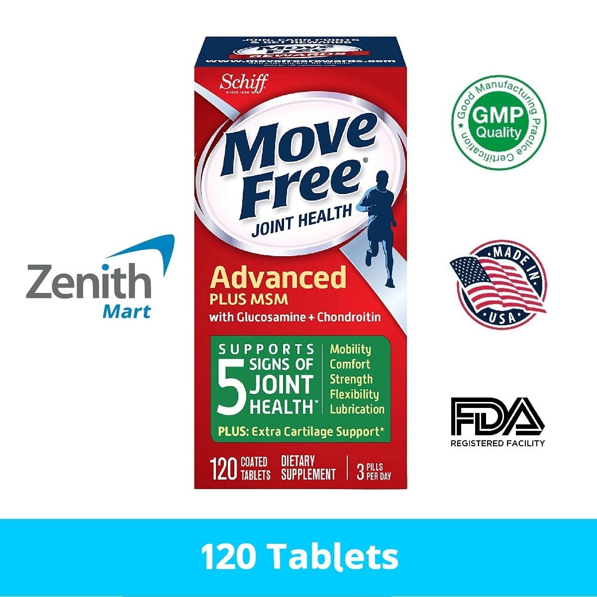 Move Free Glucosamine & Chondroitin Plus MSM Advanced Joint Health ...