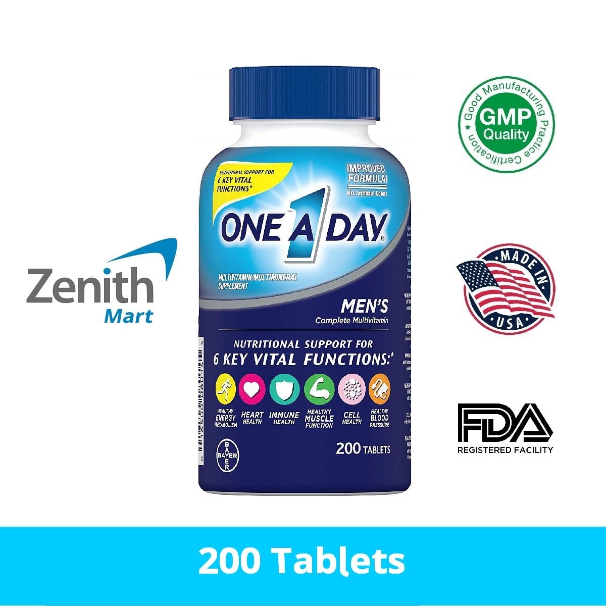One A Day Men’s Multivitamins – 200 Tablets - Zenith Mart